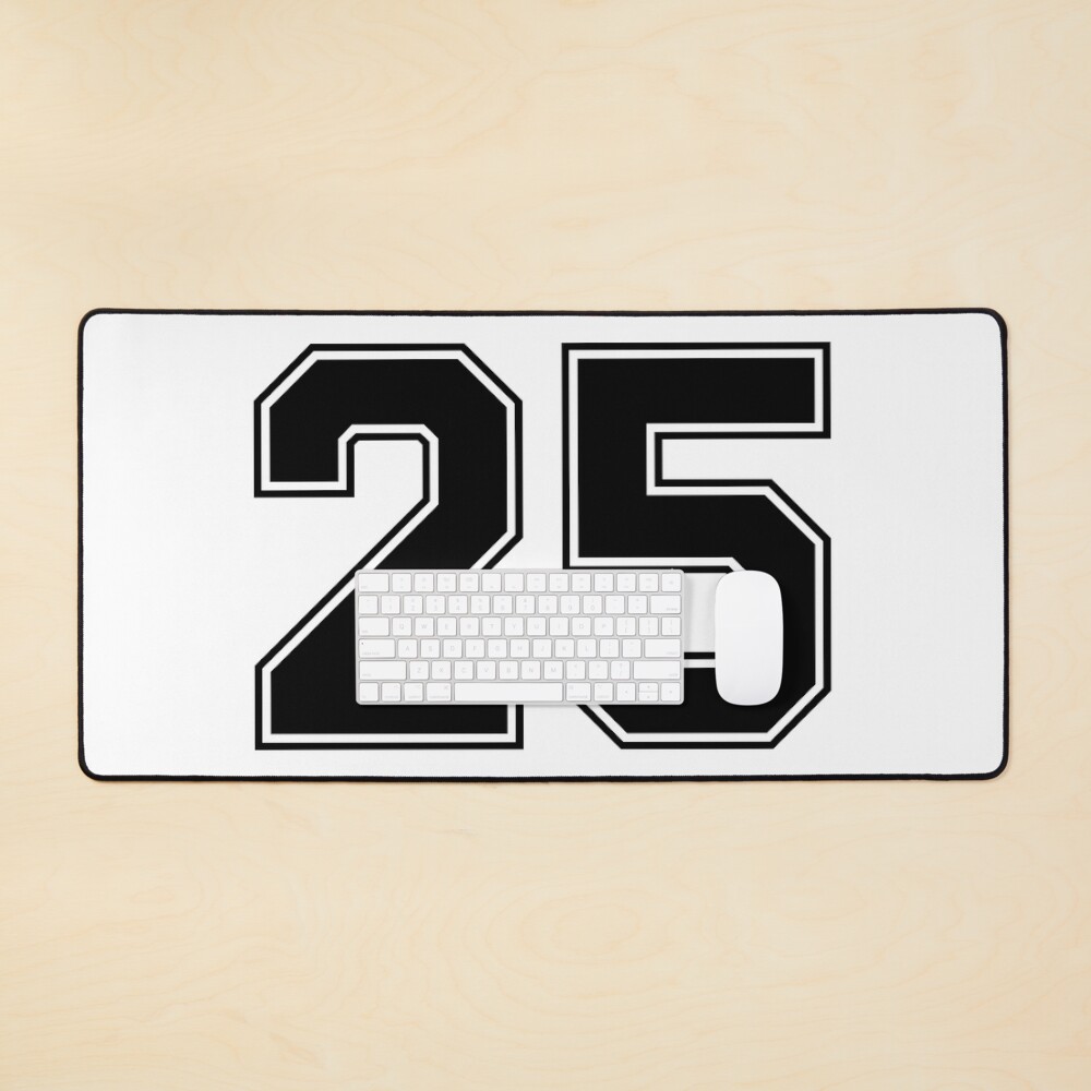 "25 American Football Classic Vintage Sport Jersey Number in black ...