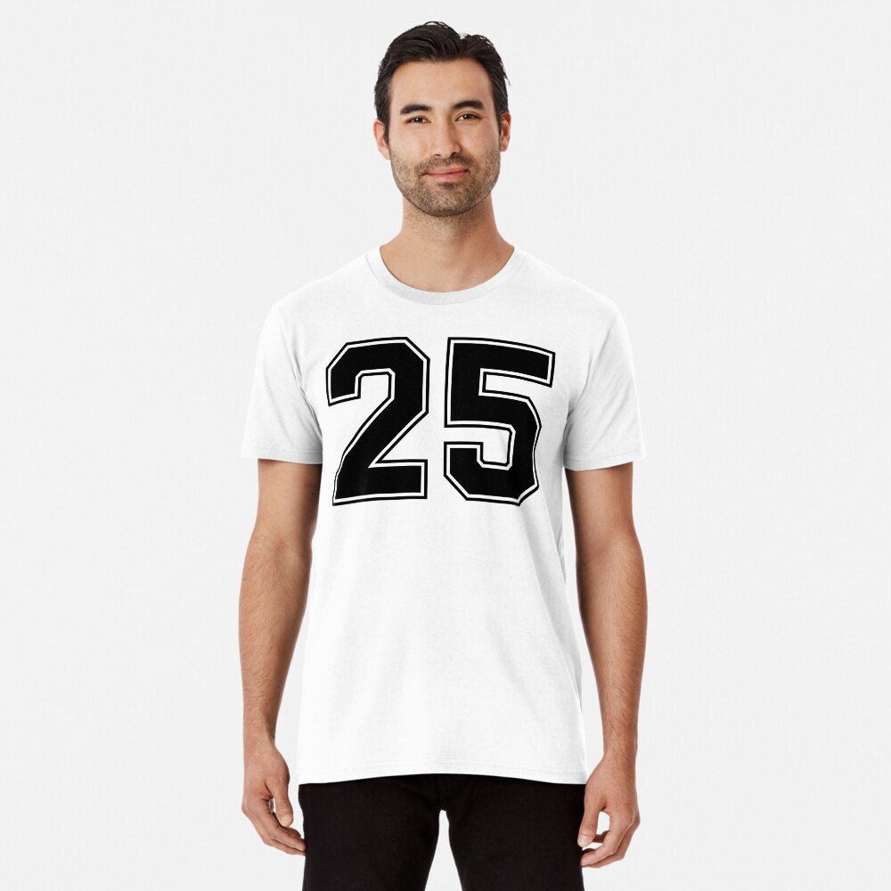 "25 American Football Classic Vintage Sport Jersey Number in black ...