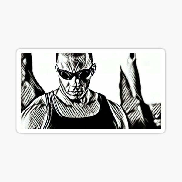 "Riddick" Sticker by HoneyBuns | Redbubble