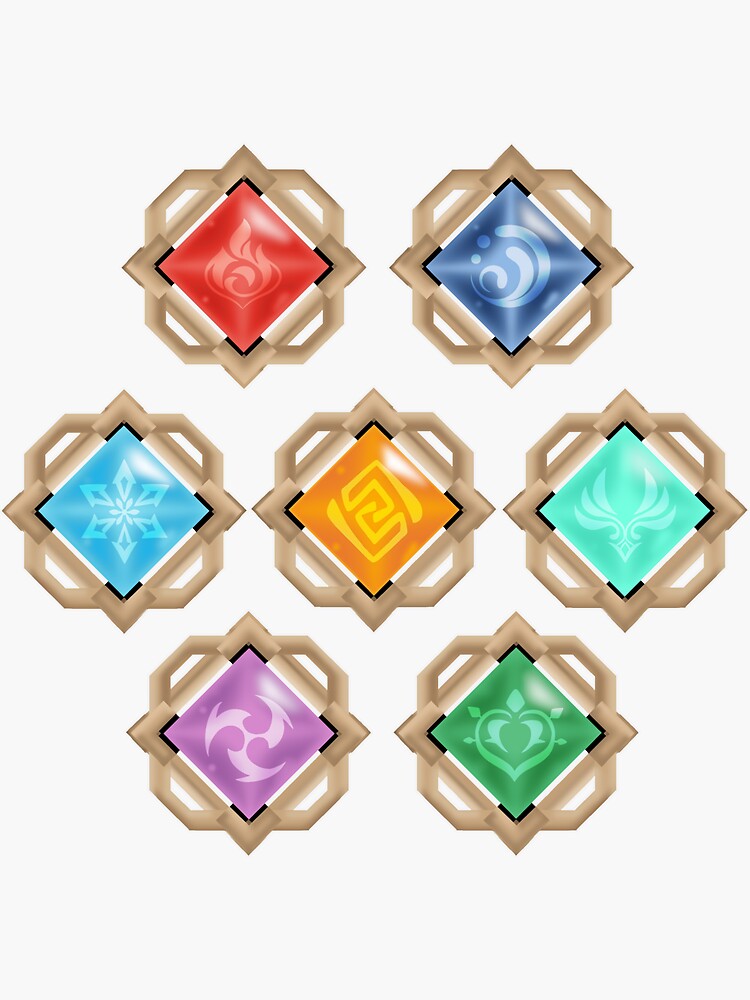 "Liyue Visions Sticker Pack" Sticker by HaarlenDraws | Redbubble