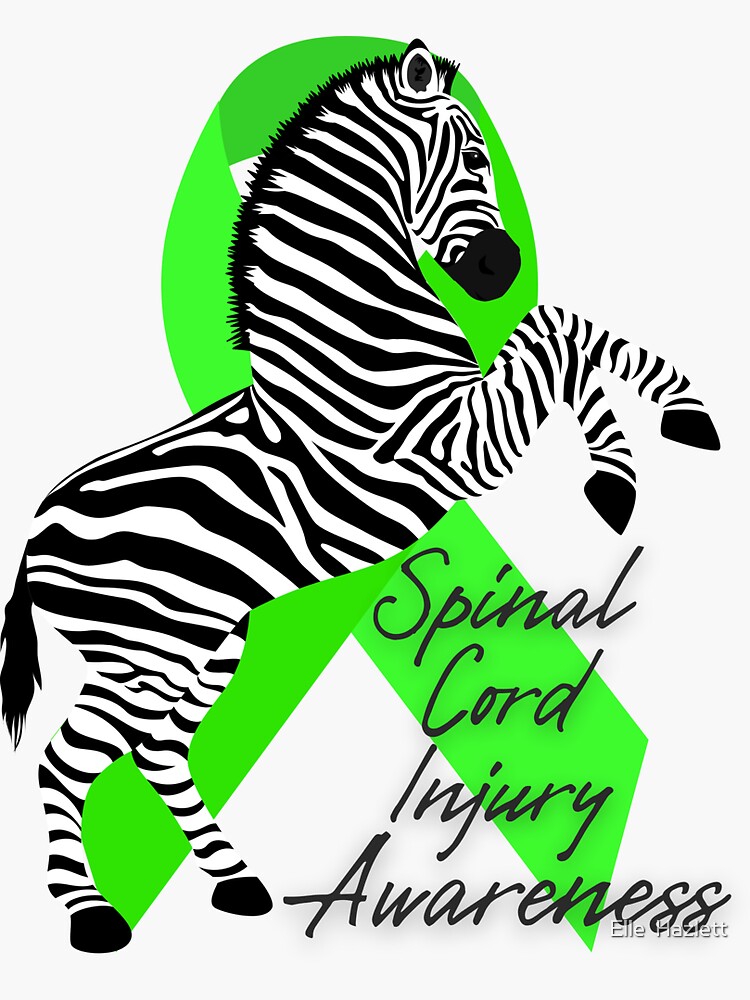 "Spinal Cord Injury Awareness Ribbon" Sticker for Sale by ElleHazlett ...