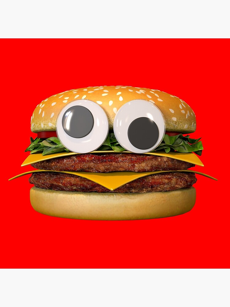 Poster for Sale avec l'œuvre « Hamburger aux yeux de Googly » de l ...