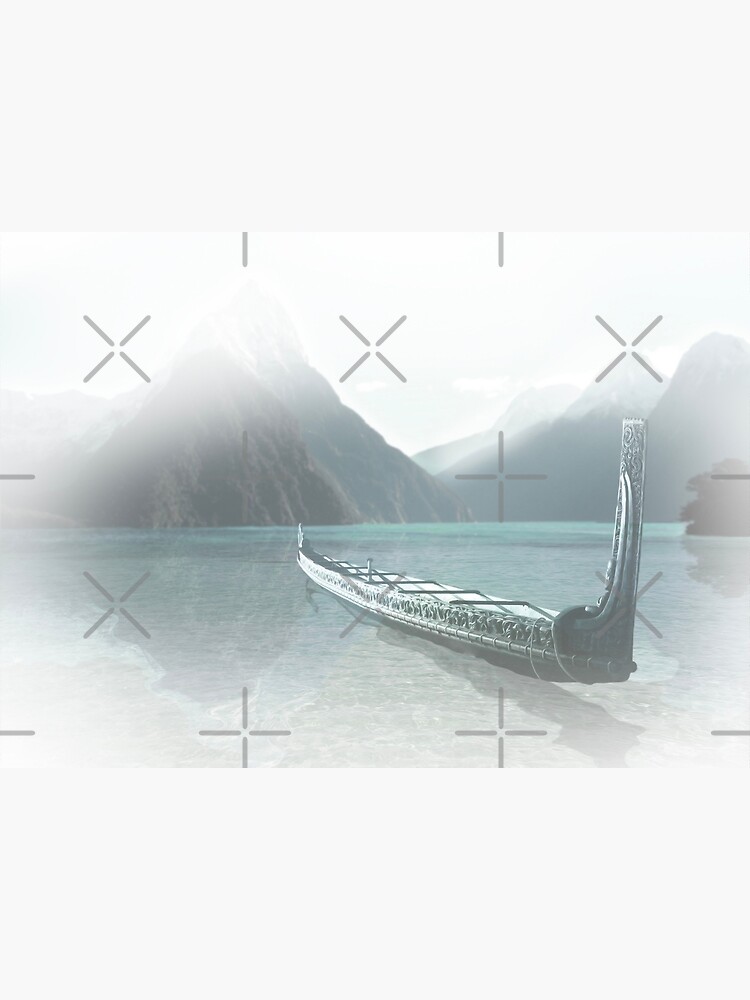 "New Zealand War Canoe Waka Mountain Scenery" Poster for Sale by ...