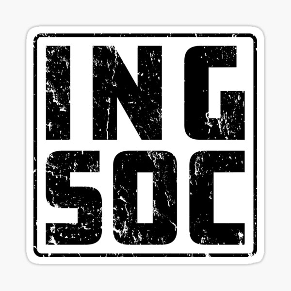"INGSOC: Faded Glory (black)" Sticker by Sean-Chinery | Redbubble