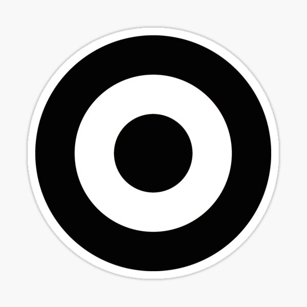 "Black & White two tone retro mod ska roundel" Sticker by ModSupporters ...