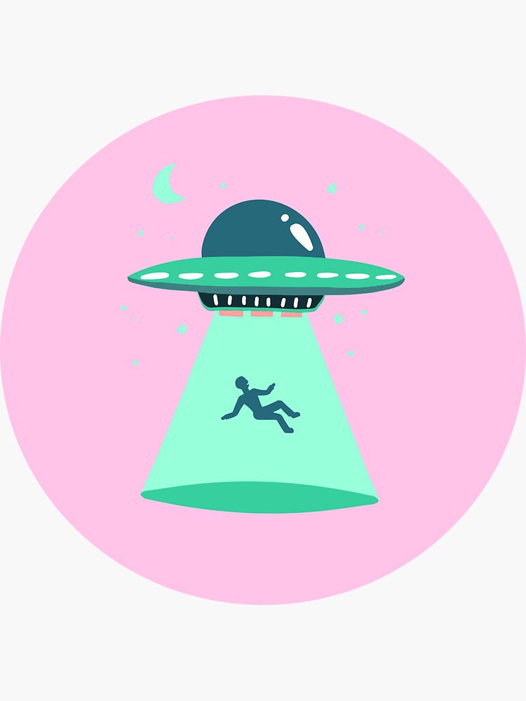 "Alien Abduction Sticker" Sticker by Cheeze4lyfe | Redbubble