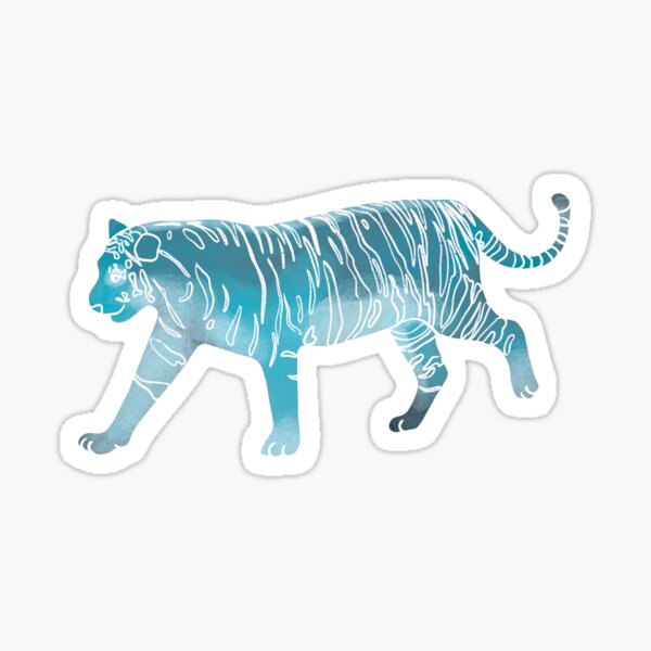 "Blue Tiger" Sticker for Sale by nualaXuniverse | Redbubble