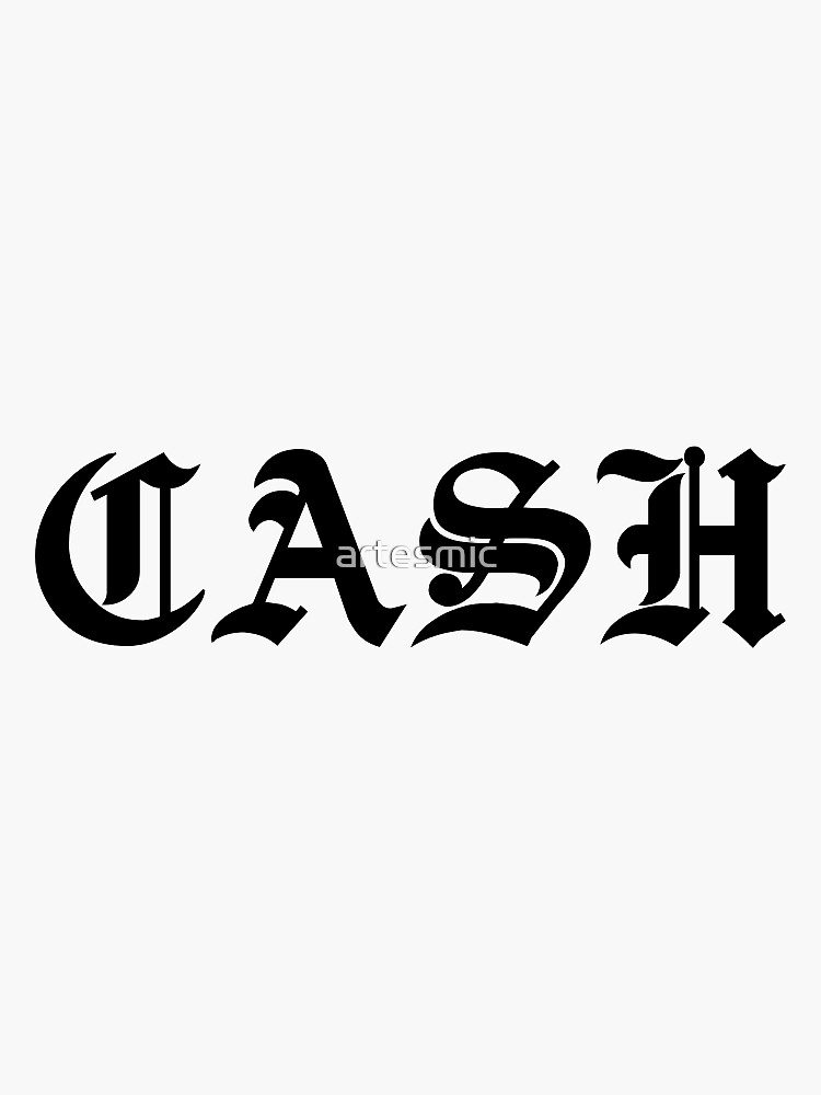 ""CASH" lettering design" Sticker by artesmic | Redbubble