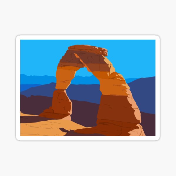 "Delicate Arch - Illustration" Sticker by Xernition | Redbubble