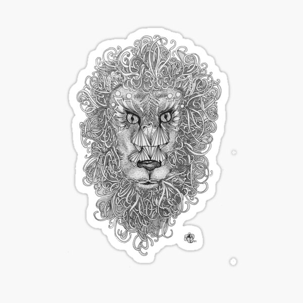 "Doodled Lion (Modified)" Sticker for Sale by ACarlo | Redbubble