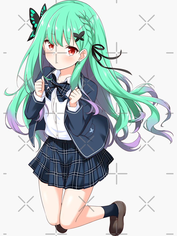 "Uruha Rushia School Uniform" Sticker by Munslow | Redbubble