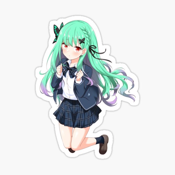 "Uruha Rushia School Uniform" Sticker by Munslow | Redbubble