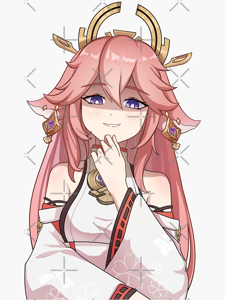 "Yae Miko Smug" Sticker for Sale by SongJoArts | Redbubble