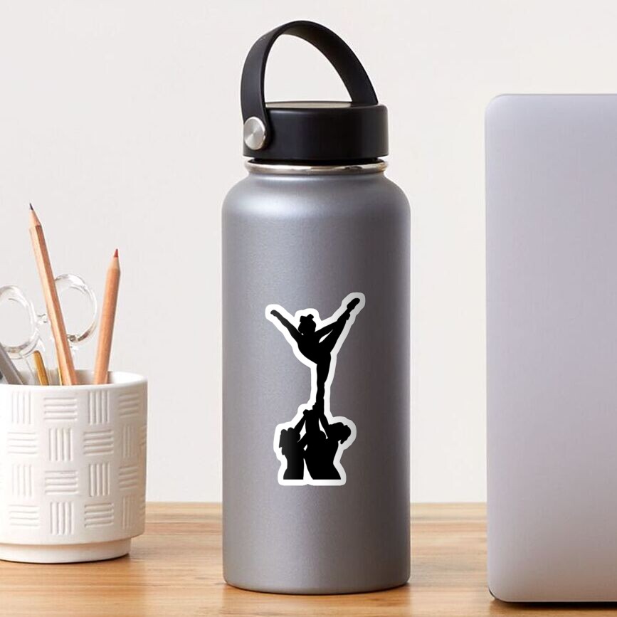 "Cheer Stunt Silhouette " Sticker for Sale by Caitandolivia | Redbubble