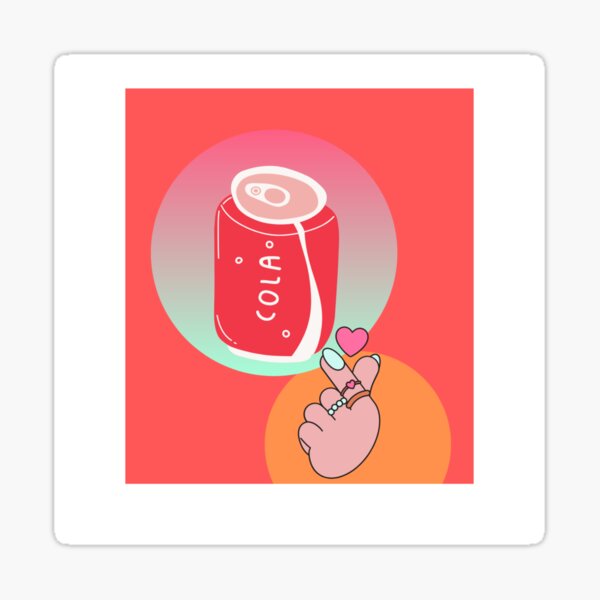 "Coca cola stylish design with red background " Sticker by Marishta333 ...