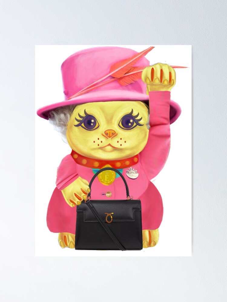 "Maneki Neko Good Luck Queen Pink Outfit Gift 2020 " Poster for Sale by ...