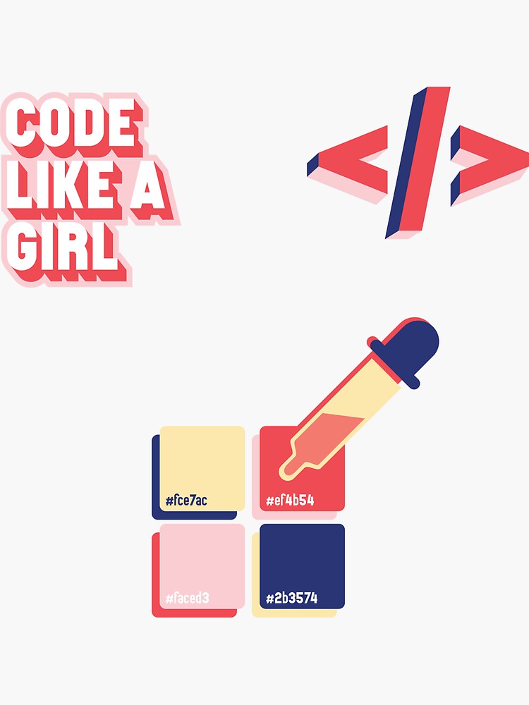 "Code Like a Girl - Pack 2 (Red)" Sticker for Sale by codelikeagirlau ...