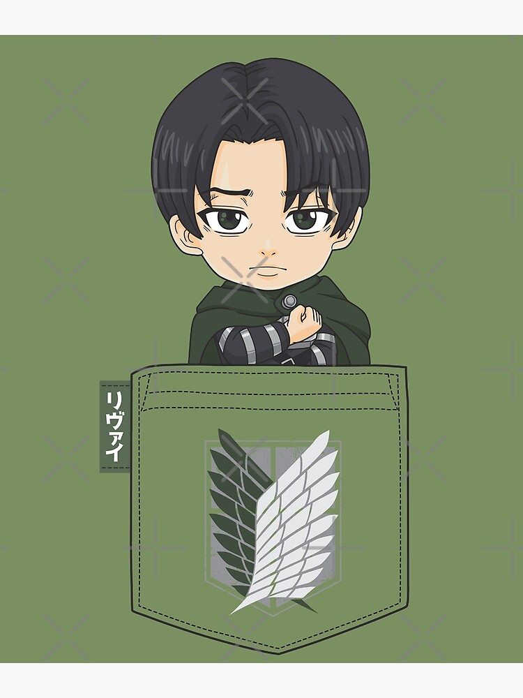 "Levi Ackerman Pocket Chibi" Poster by TeeTowArgh | Redbubble