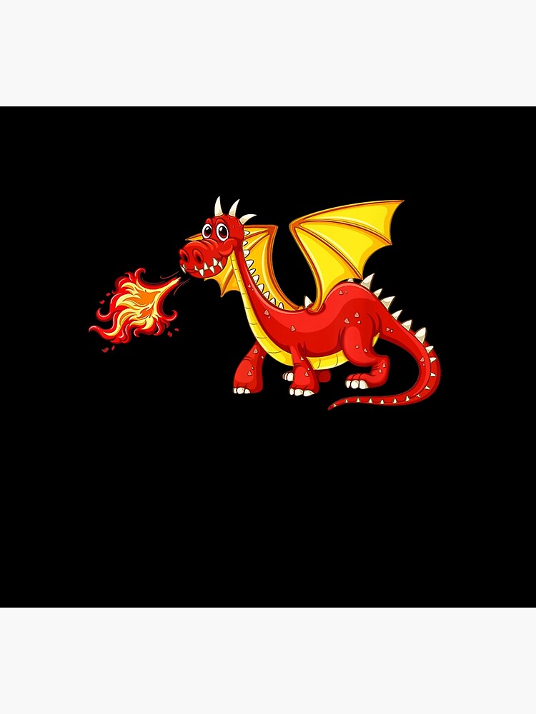 Impression photo « T-shirt Dragon cracheur de feu rouge et jaune de ...