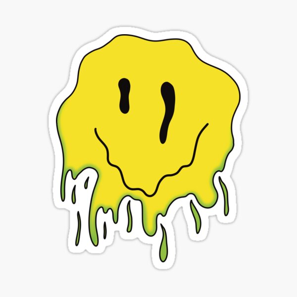 "Melting Smiley Face" Sticker by AMHdesigns | Redbubble