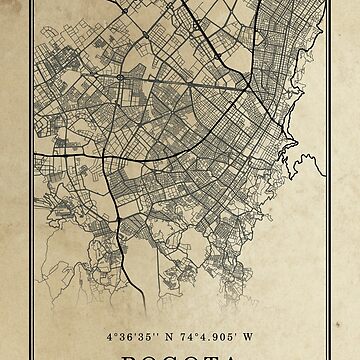 Pegatina for Sale con la obra «mapa antiguo de bogotá | bogotá colombia ...