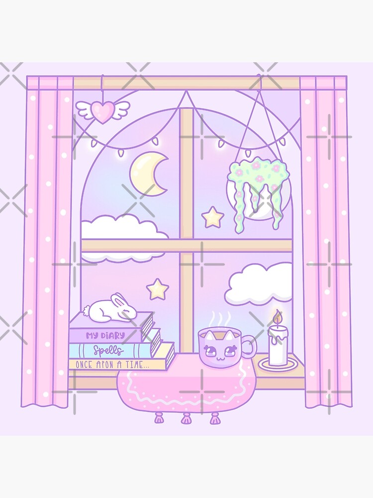 "Cute Kawaii Aesthetic Window Scene" Poster for Sale by icandyshop ...