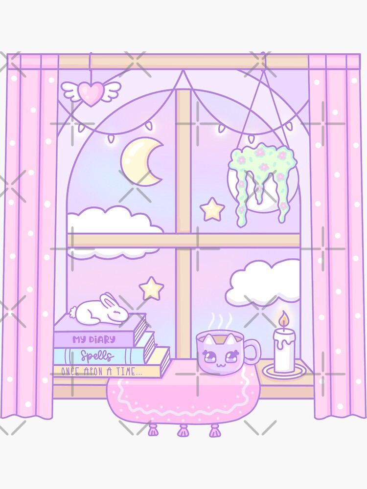 "Cute Kawaii Aesthetic Window Scene" Sticker by icandyshop | Redbubble