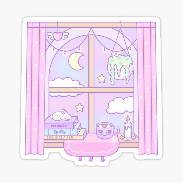 "Cute Kawaii Aesthetic Window Scene" Sticker by icandyshop | Redbubble