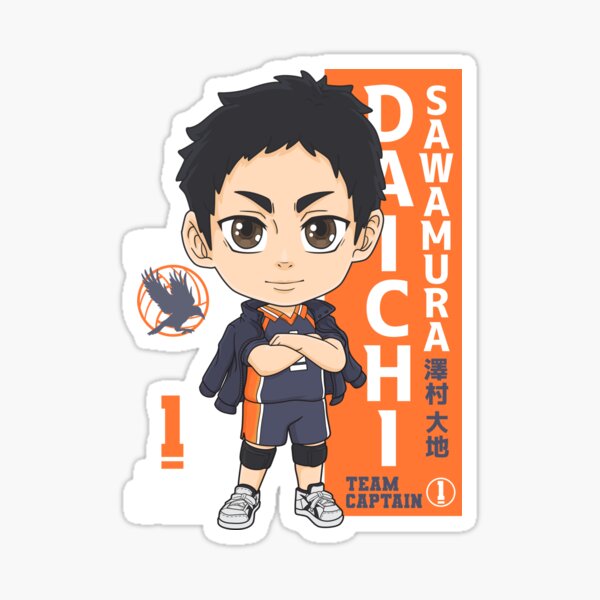 "Karasuno Captain Sawamura Daichi" Sticker by TeeTowArgh | Redbubble