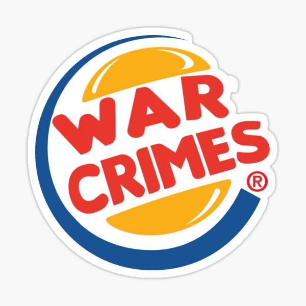 "Burger crimes war king" Sticker for Sale by Wormsalad | Redbubble
