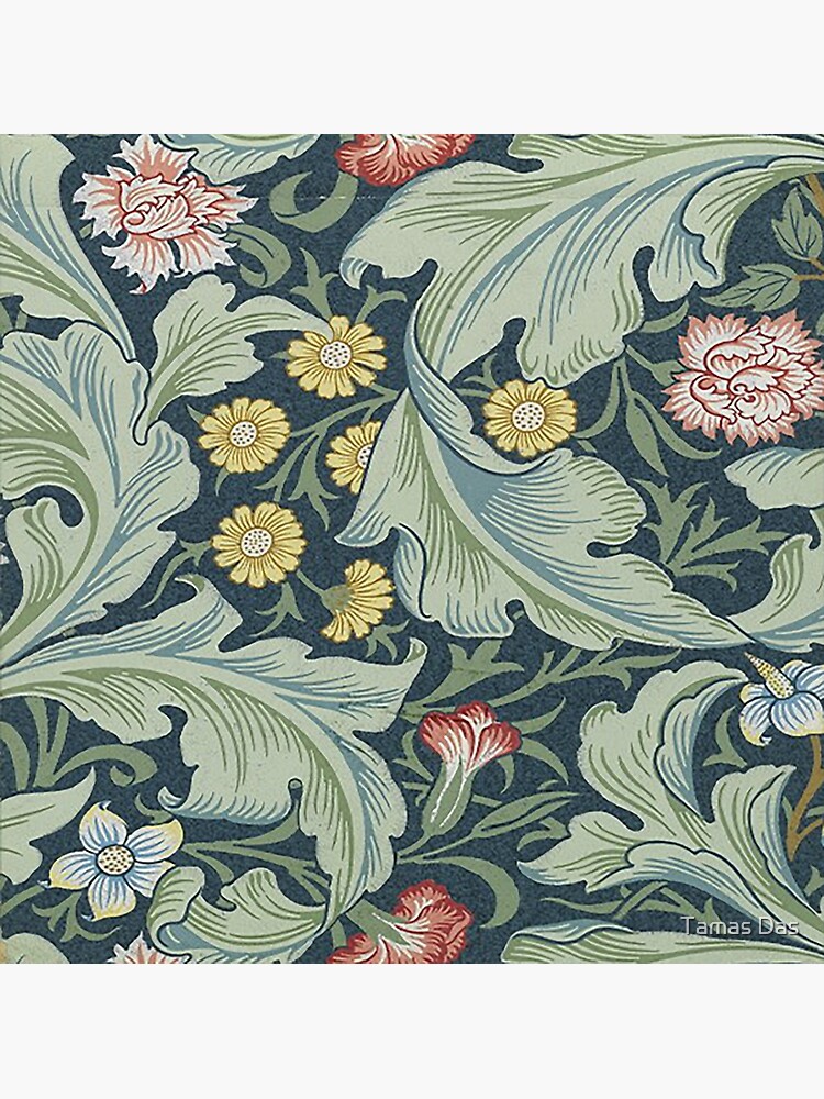 " William Morris Green Leicester Pattern Vintage floral Leaves ...