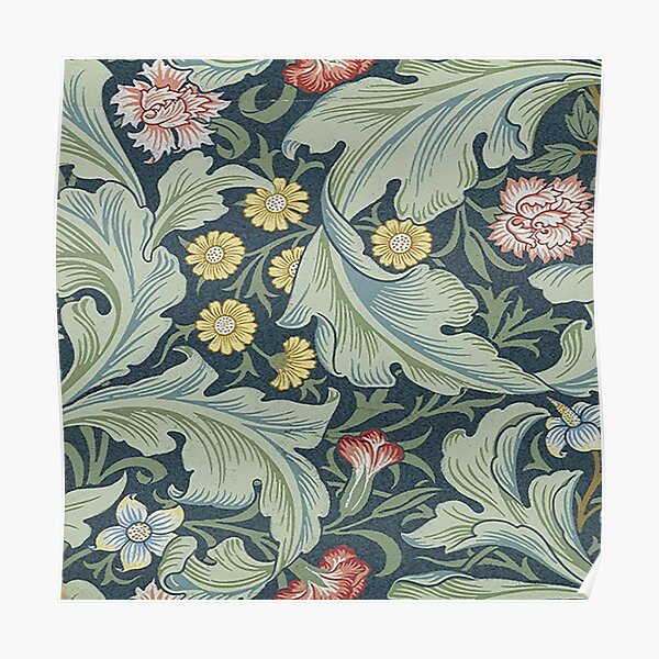 " William Morris Green Leicester Pattern Vintage floral Leaves ...