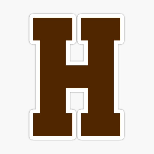 "Alphabet, Brown H, Sports letter H" Sticker for Sale by TheCultStuff ...