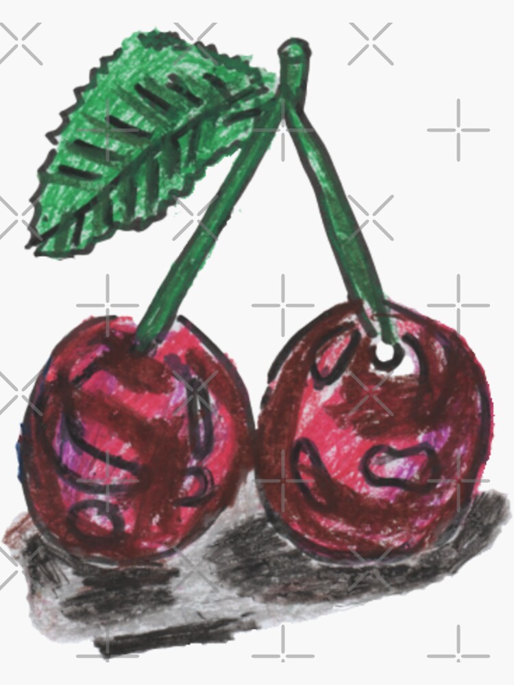 "A Pair of Cute Cherries" Sticker by mila-ola | Redbubble