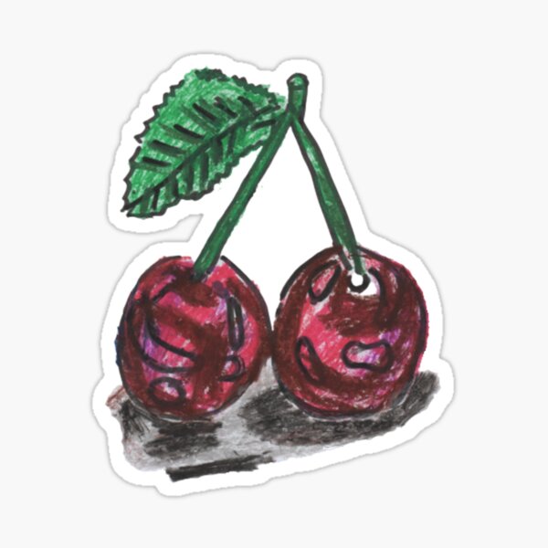 "A Pair of Cute Cherries" Sticker by mila-ola | Redbubble