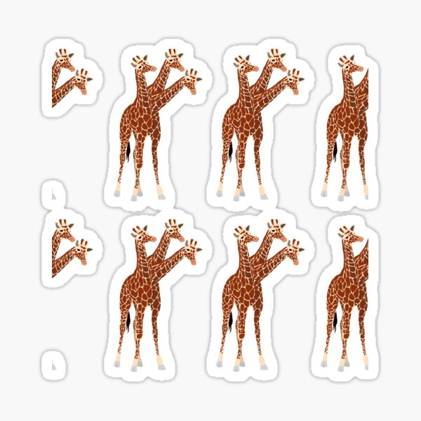 "Three-Necked Giraffe Pattern (lined up)" Sticker for Sale by ...