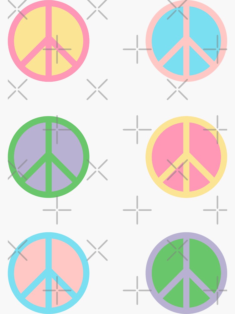 "[sticker pack] Pastel peace sign" Sticker by Colorful-Inspo | Redbubble