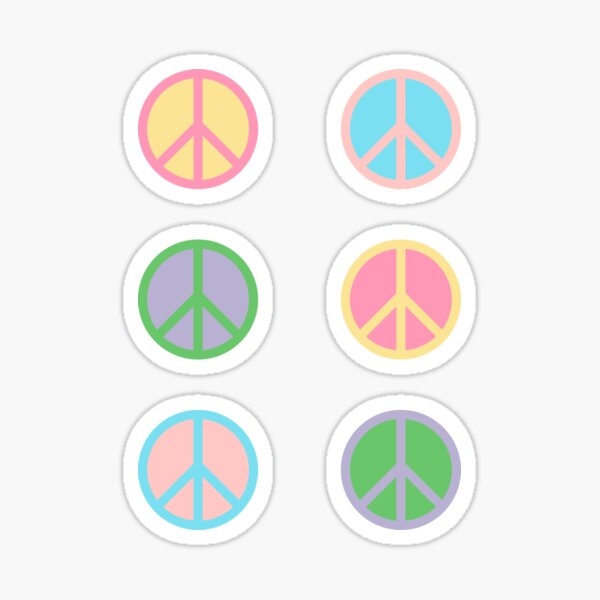 "[sticker pack] Pastel peace sign" Sticker by Colorful-Inspo | Redbubble
