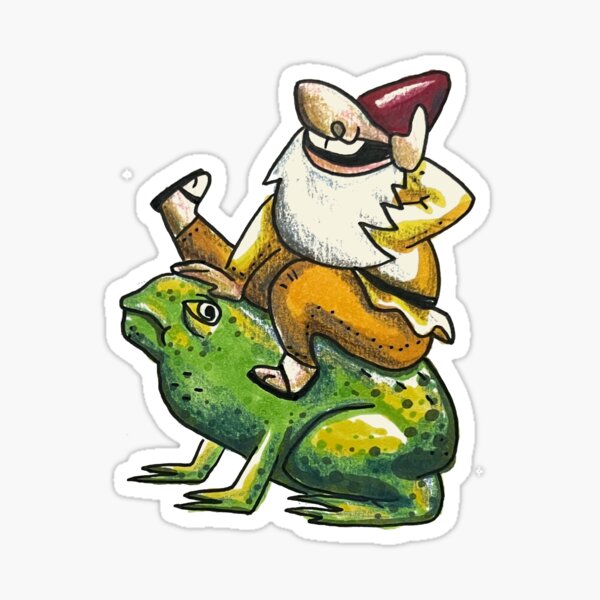 "gnome and his steed " Sticker by quantumstuff | Redbubble