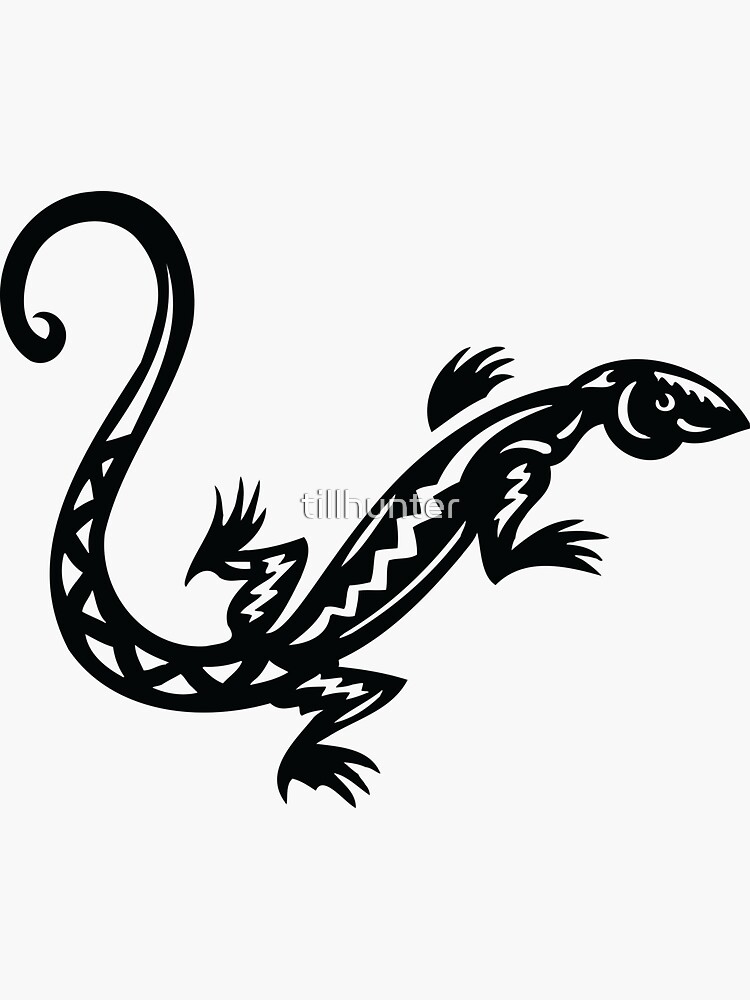"Tribal cool lizard" Sticker for Sale by tillhunter | Redbubble