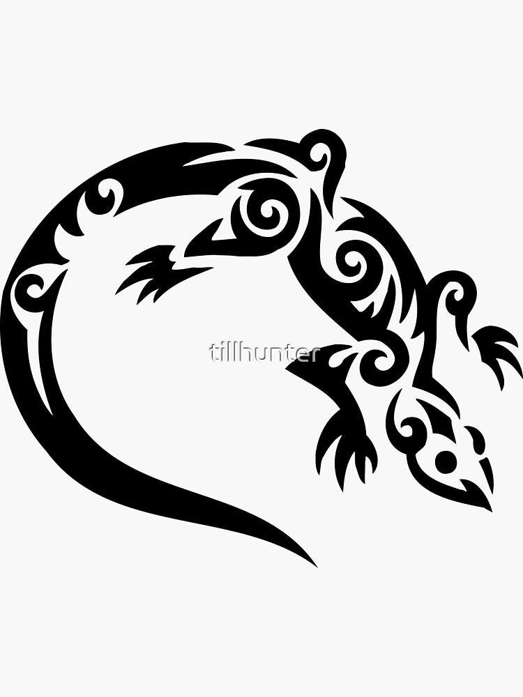 "Tribal cool lizard" Sticker for Sale by tillhunter | Redbubble