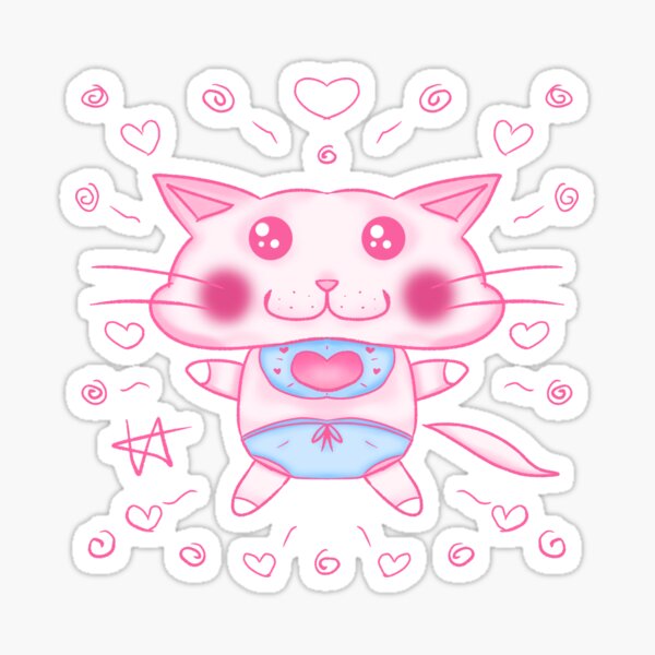"A cute pink baby cat" Sticker by hanhansthings | Redbubble