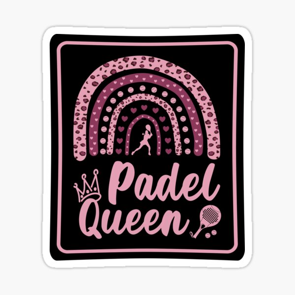 "Padel Queen Leopard Rainbow Women's Paddle Tennis Players" Sticker by ...