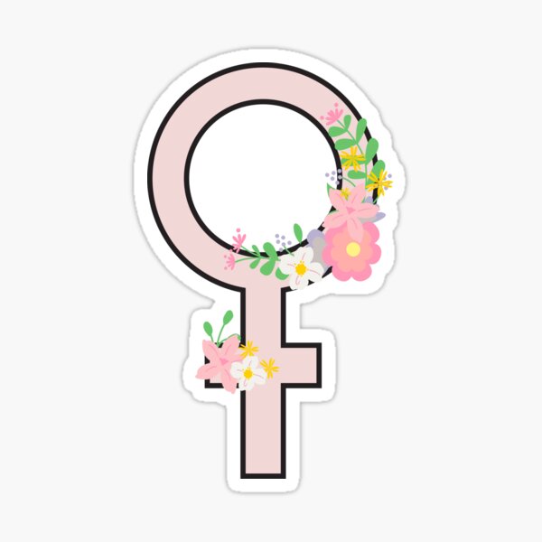 "women sign with flowers" Sticker by Colorful-Inspo | Redbubble