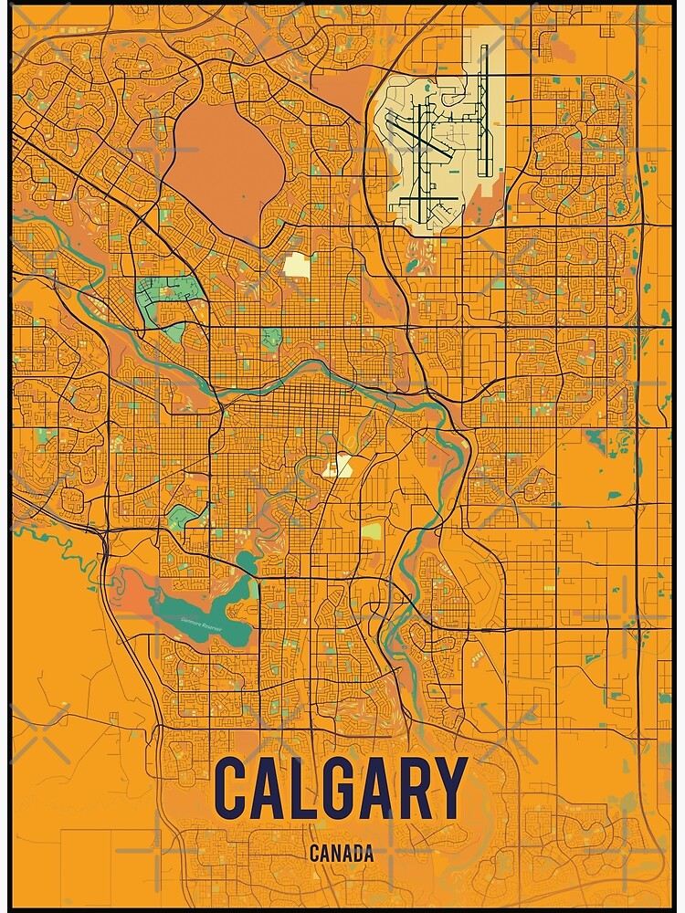 Lámina artística «Impresión de mapa de Calgary - Mapa de Canadá para ...