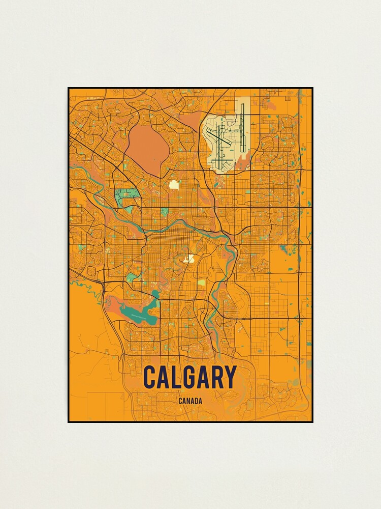 Lámina fotográfica «Impresión de mapa de Calgary - Mapa de Canadá para ...