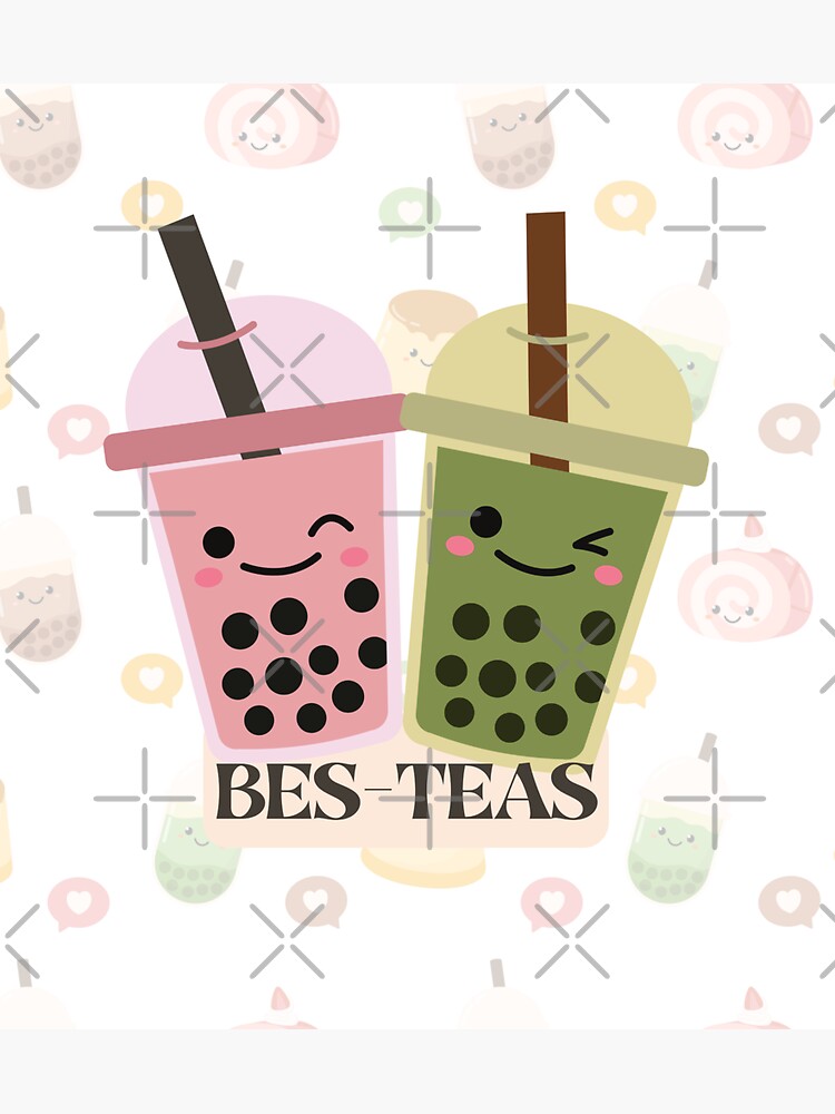 "BES-TEAS Strawberry Matcha Boba Bubble Tea Cute Kawaii Funny " Sticker ...