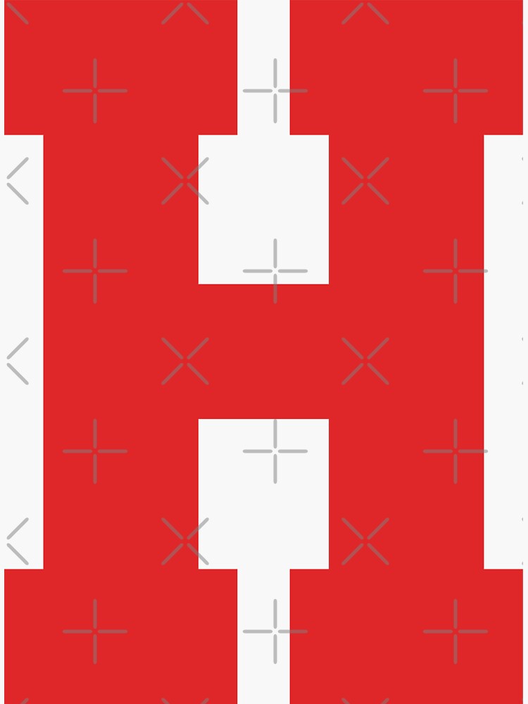 "Alphabet, Red H, Sports letter H" Sticker for Sale by TheCultStuff ...
