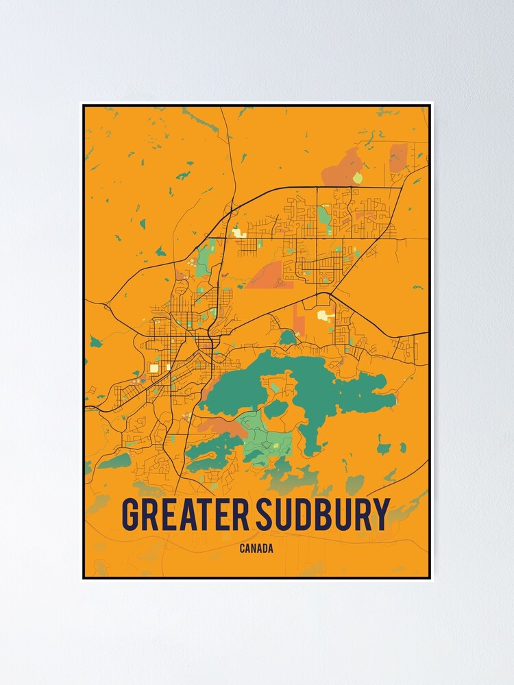 "City of greater sudbury maps - Map print and wall art" Poster by ...