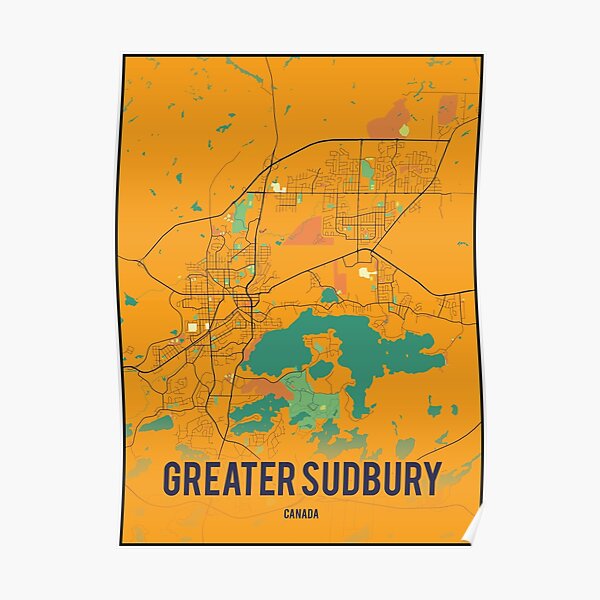 "City of greater sudbury maps - Map print and wall art" Poster by ...